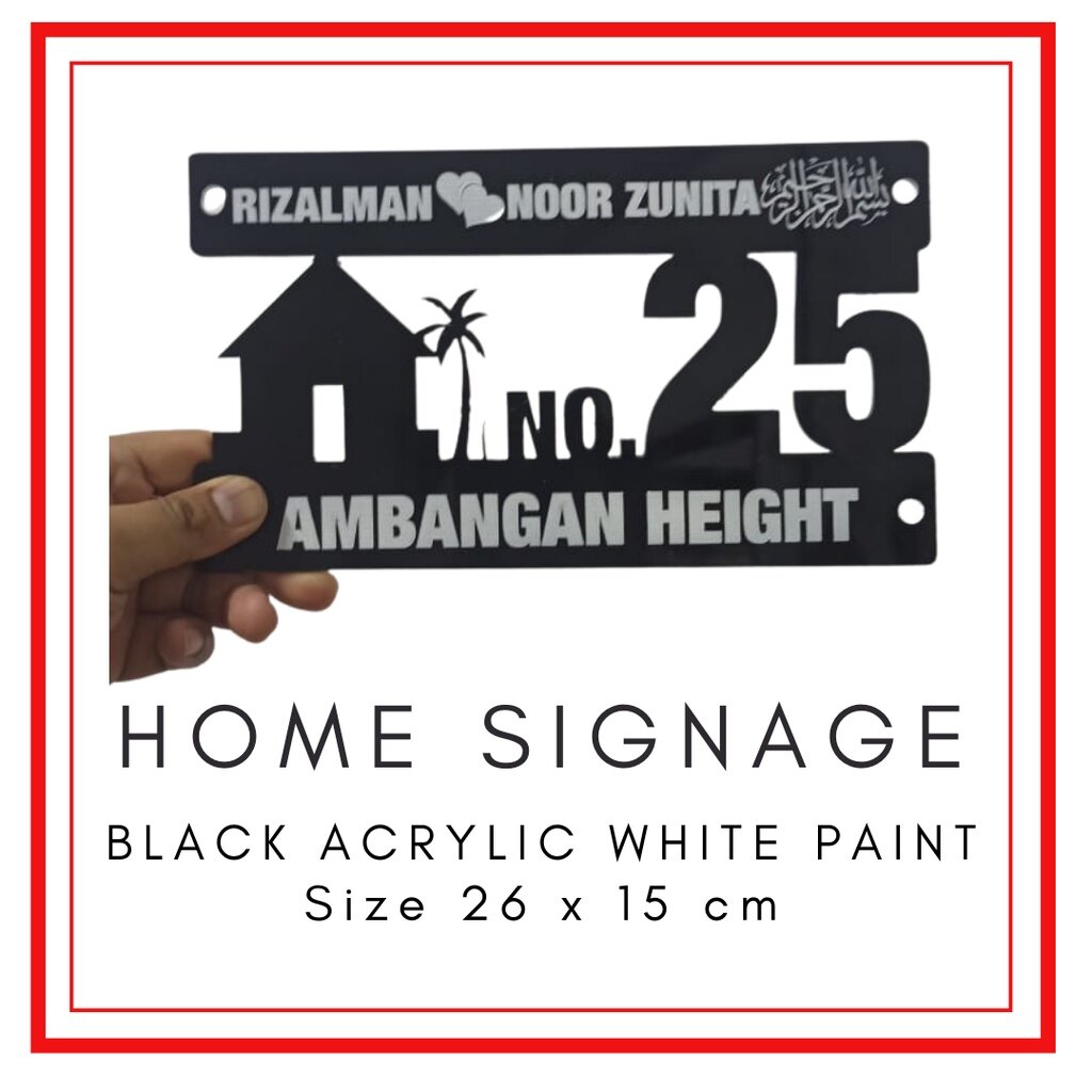 Home Signage Acrylic Tanda Pagar Signboard Tembok Rumah Sign Homestay ...