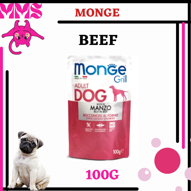 Monge Grill Pouch Dog Wet food # 100g ( 6 Flavor ) | Lazada