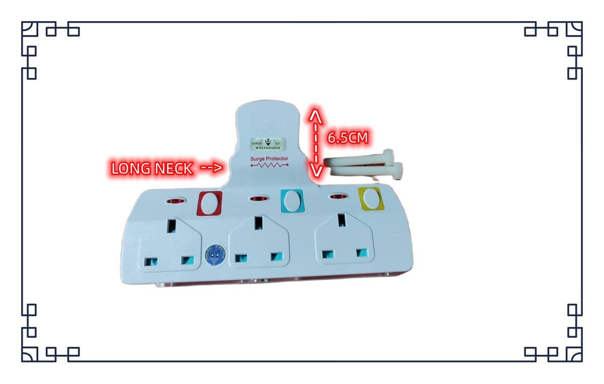 4 Way/ 3 Way T Adaptor T Adaport Multiple Wall Socket Power Outlet ...