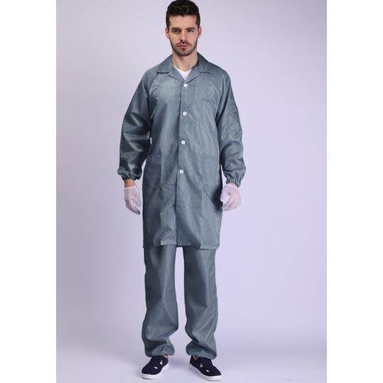 Esd Smock Round Neck with Zip Hooded Design Antistatic Ppe Gown ...