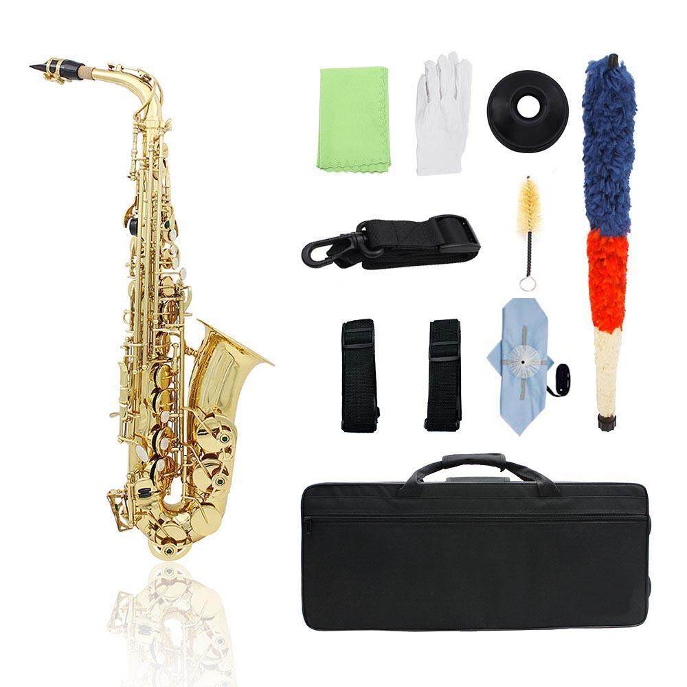 Brass Eb Alto Saxophone Lacquered Gold Woodwind Instrument Sets - TOPBK ...