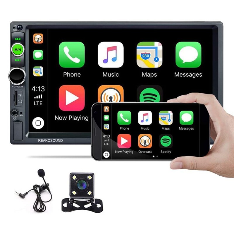 Double Din 7 Inch Car Stereo with Carplay, Full Contact Screen Car MP5 ...