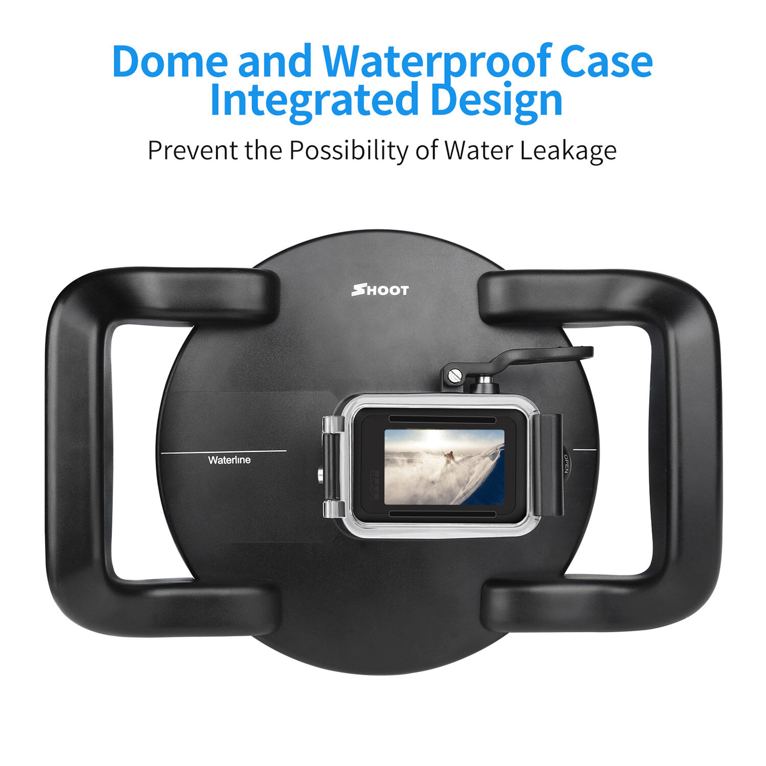 SHOOT XTGP548 Underwater Dome Dual Handheld Tray Dome Port Housing Case ...