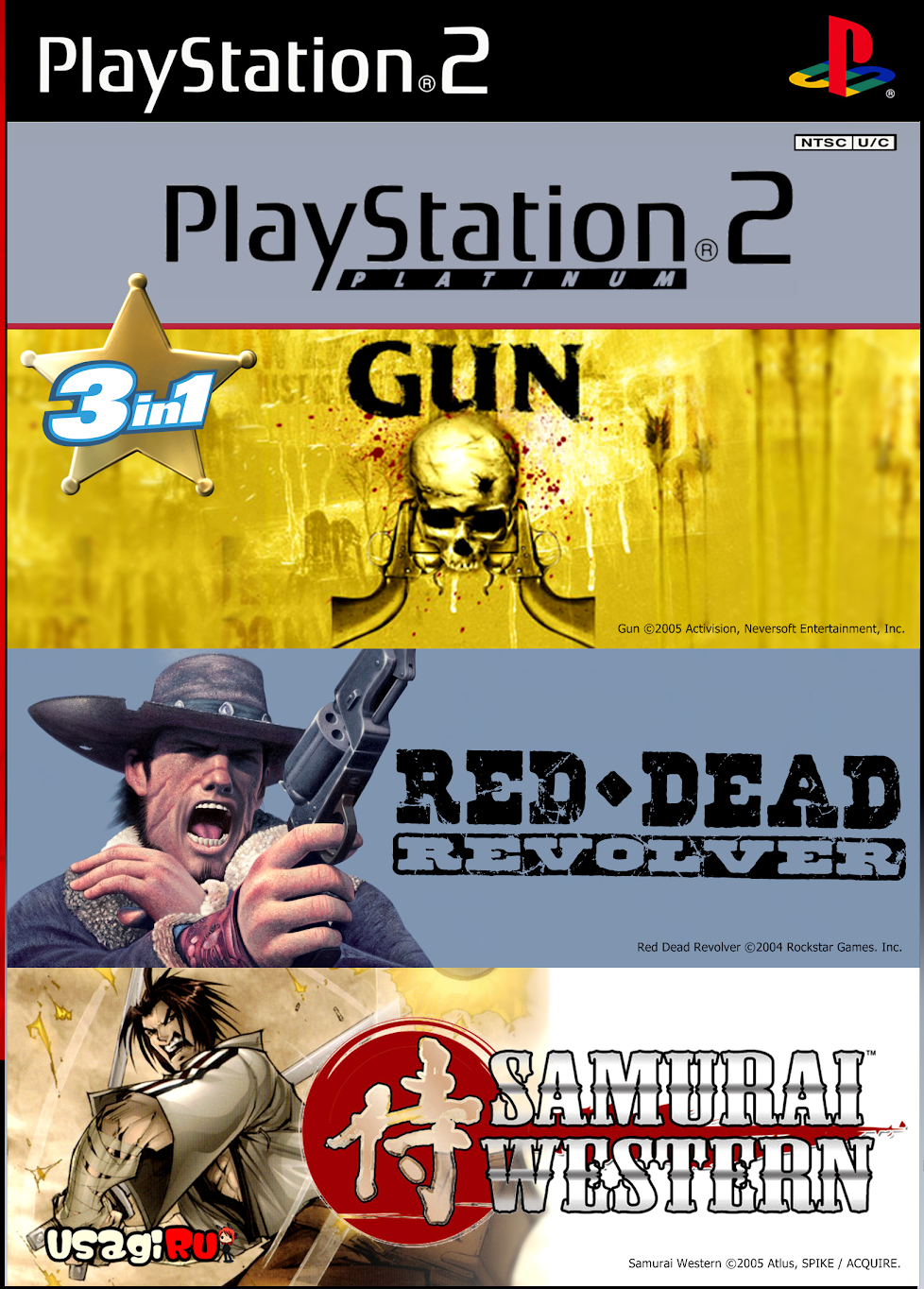 PS2 WILD WEST COLLECTION 3 IN 1 ( RED DEAD REVOLVER,GUN,SAMURAI WESTERN ...