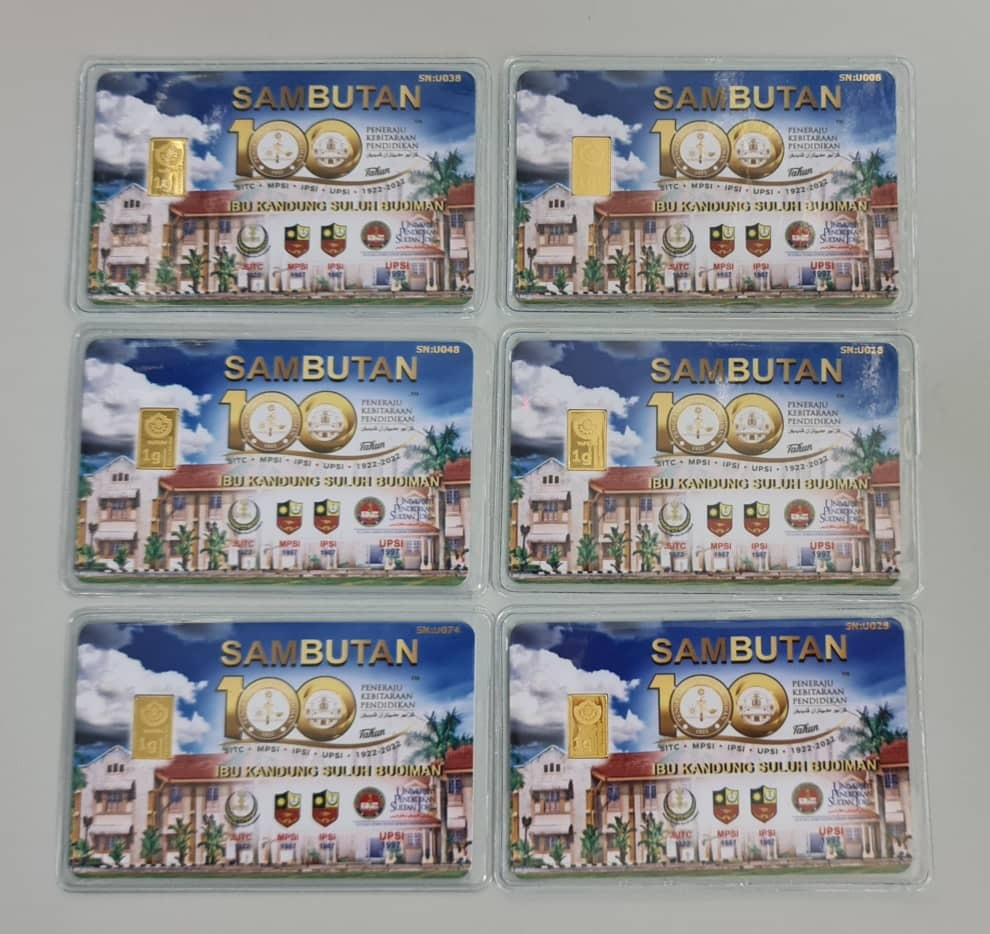 Ready Stock : Yapeim Gold 100 tahun UPSI 1g 999 (24K) | Lazada