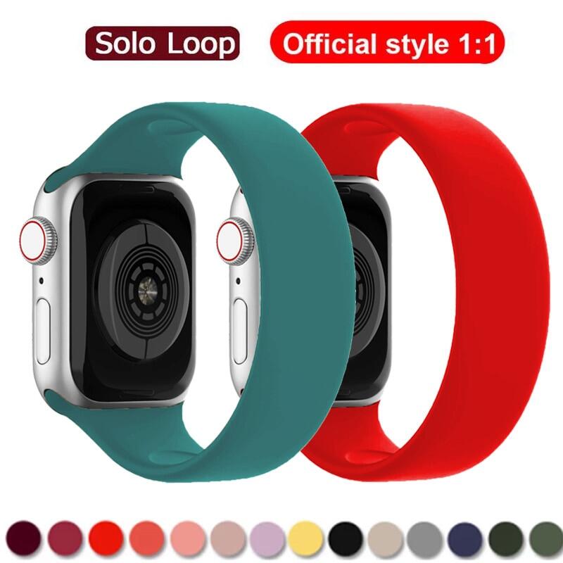 Solo Loop 40mm 44mm 45mm 41mm 42mm 49mm สร้อยข้อมือซิลิโคนยืดหยุ่น ...