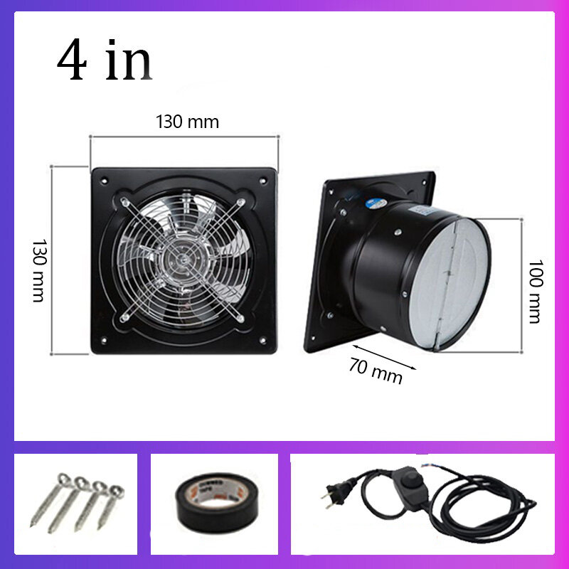 Exhaust Fan 4/6/8/10/12 Inch Wall Type Light Duty Industrial Kitchen ...