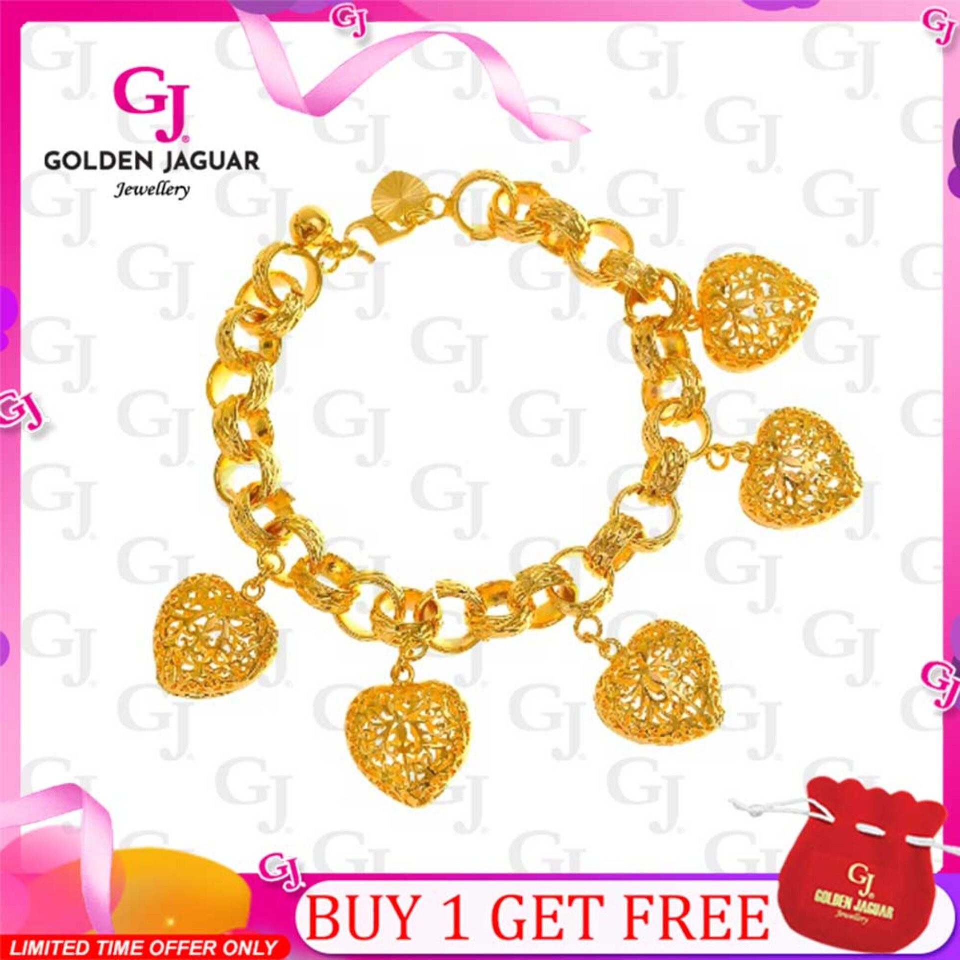 GJ Jewellery Gold สร้อยข้อมือกรุงเทพทองเกาหลี-Audi Kikikir + Love ...