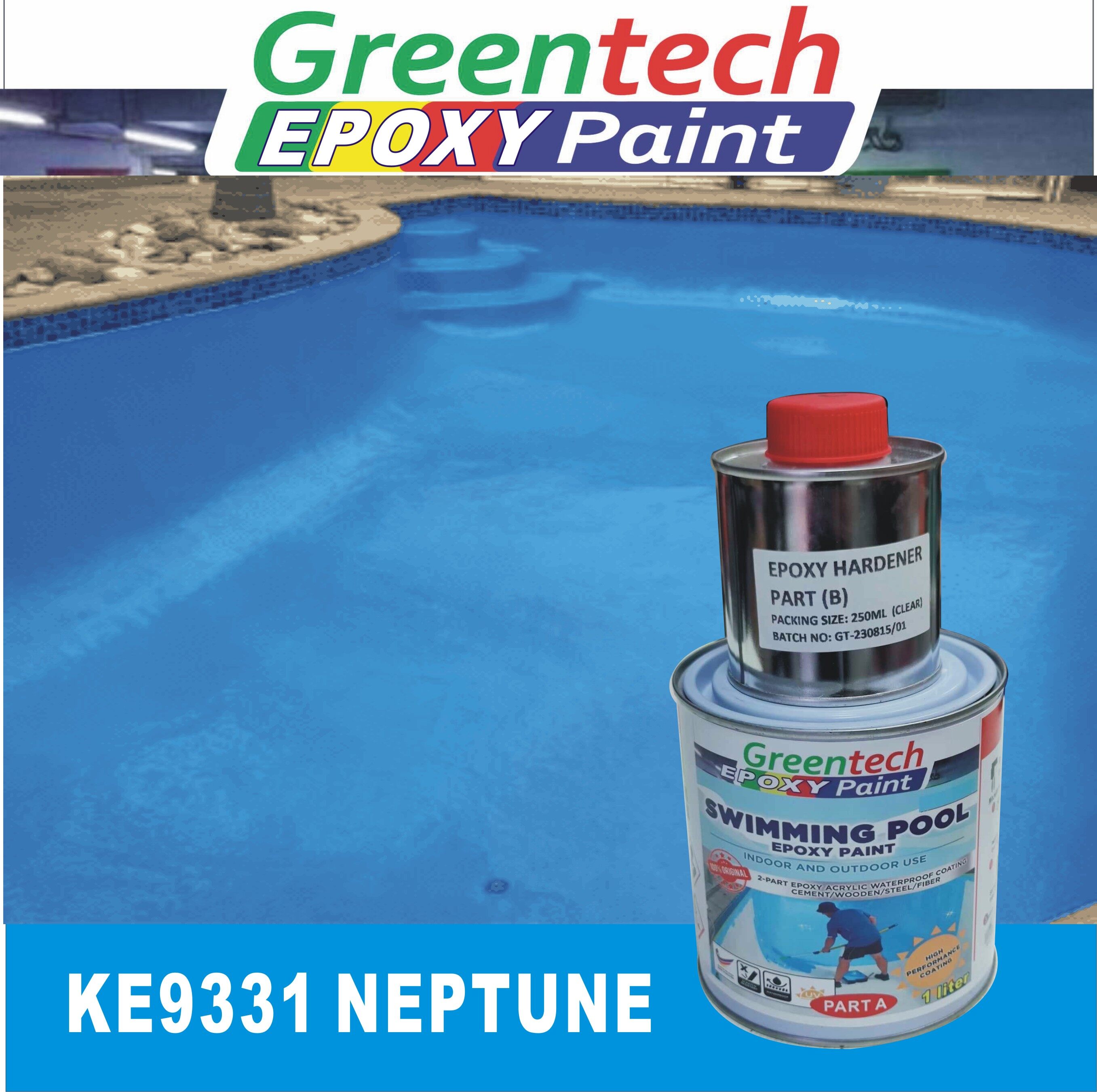 1L EPOXY Swimming Pool Epoxy Paint Pond Paint Cat Kolam Renang Ikan ...