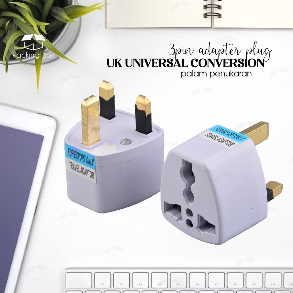 PKB Malaysia China British Europe Universal Travel 3 Pin Adapter Plug ...