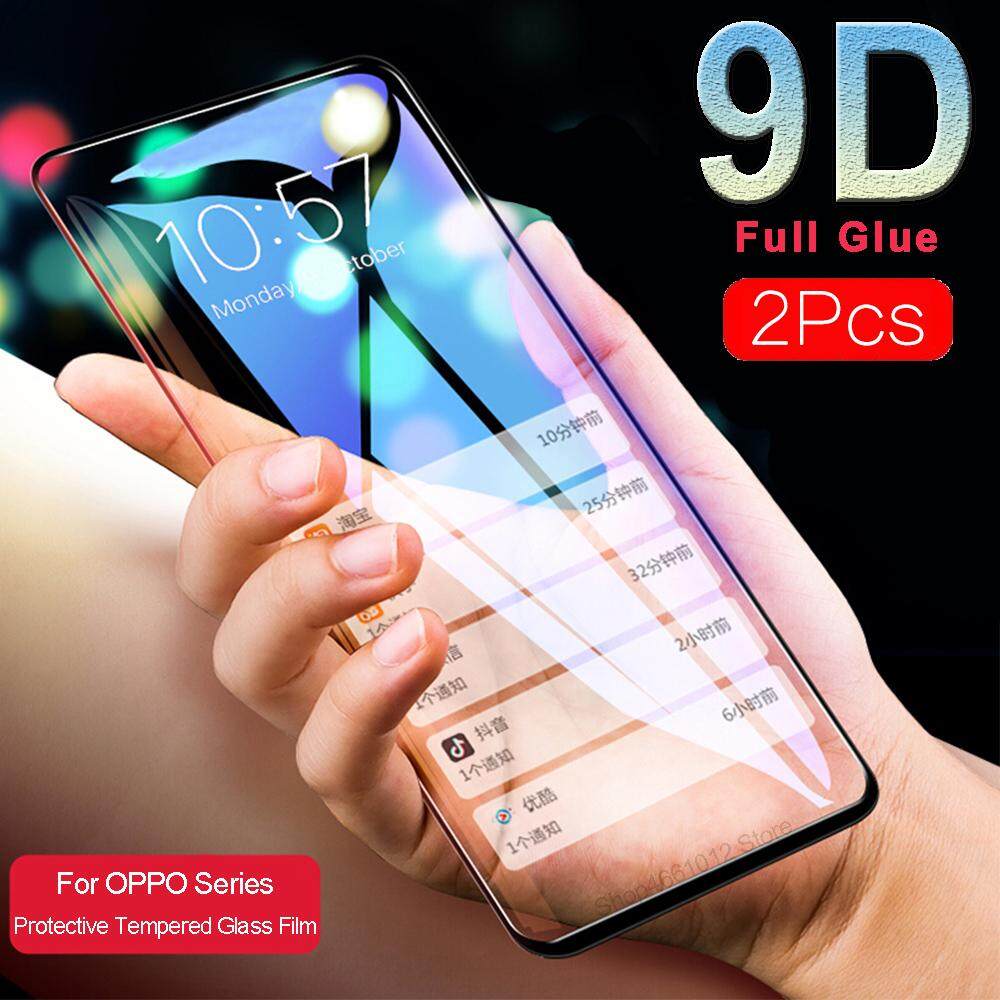 2pcs 9d 9h กระจกนิรภัยสีดำสำหรับ Oppo A5s A7 F11 Pro Realme 1 2 3 Pro X