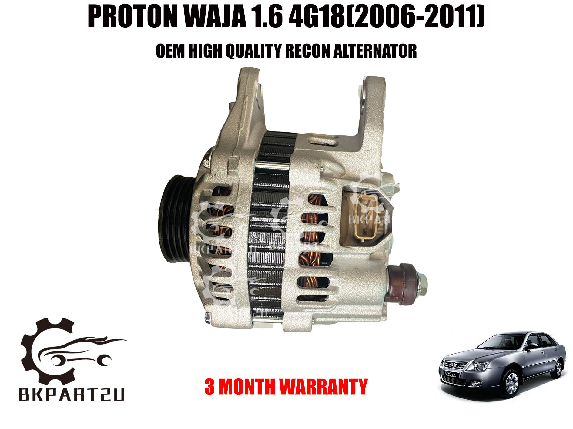 PROTON WAJA 1.6 4G18 MMC (2006-2011) ALTERNATOR MADE BY OEM RECON 3 ...