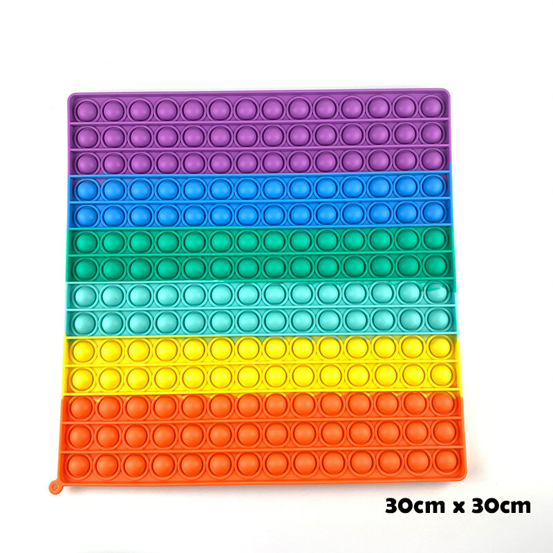 Big popit 20/30/40/50cm Big Size Pop It Fidget Toy Huge Rainbow Square ...