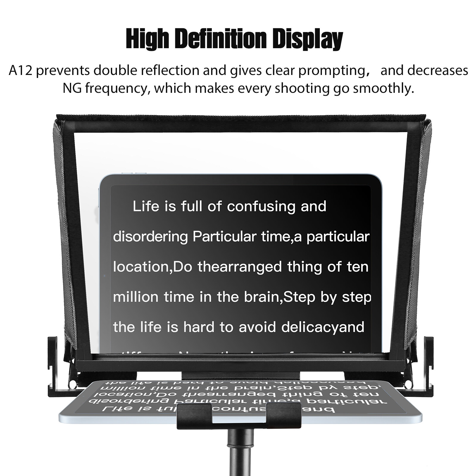 Andoer A12กล้องถ่ายรูปแบบพกพา Teleprompter Prompter สำหรับ DSLRกล้อง ...