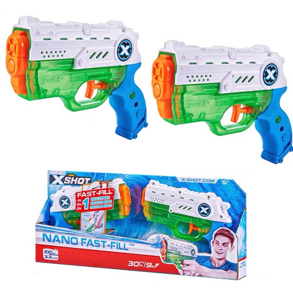 ZURU X-SHOT WATER WARFARE NANO FAST-FILL WATER BLASTER DOUBLE PACK ...