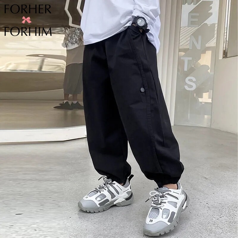 FORHER FORHIM ชาย Overalls เด็กกางเกงลำลองผ้าฝ้ายฤดูใบไม้ผลิและฤดูใบไม้ ...