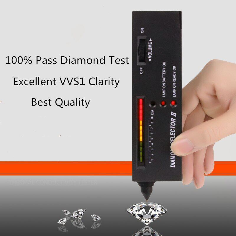Passed Diamond Test Round Shape Moissanite S925 Silver Ring D Color ...