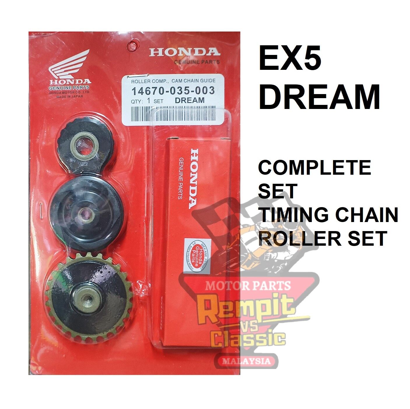EX5 DREAM / WAVE100 ct100 TIMING CHAIN ROLLER FULL SET iming Chain Set TIMING CHAIN SET COMPLETE ...