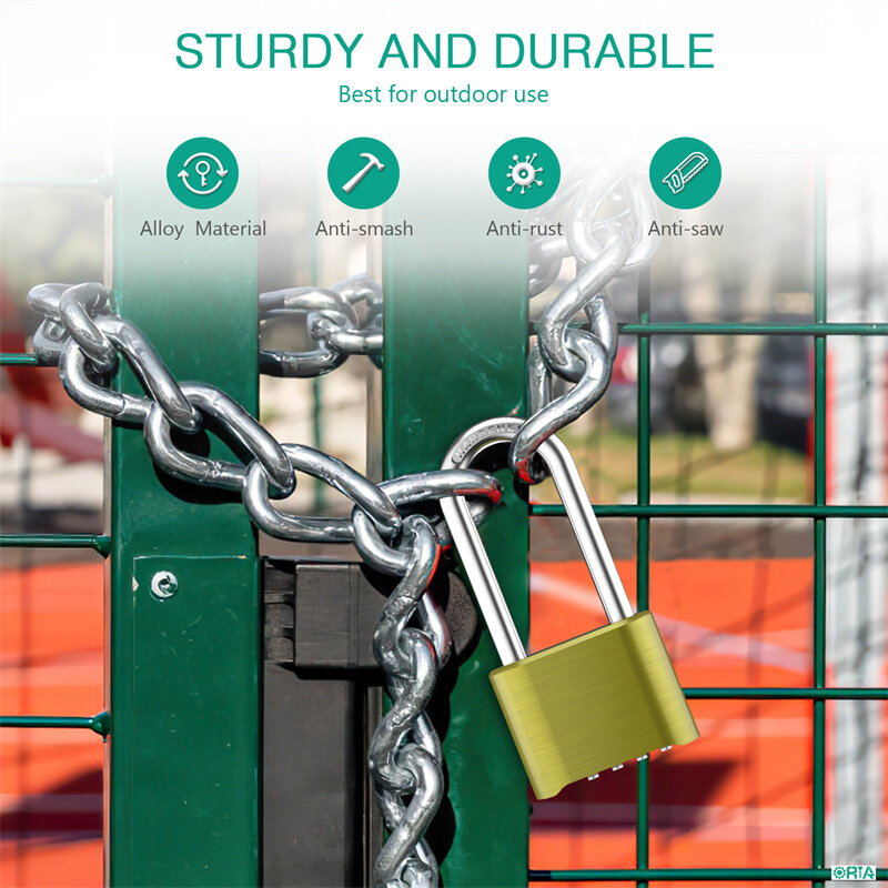 ORIA Heavy Duty Combination Padlock Outdoor 4 Digit Code Lock ...