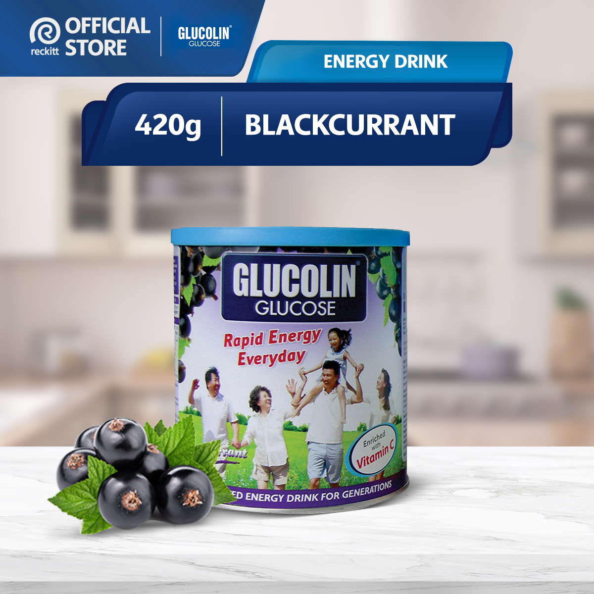 Glucolin Energy Drink 420G - Blackcurrent (Enriched with Vitamin D) | Lazada