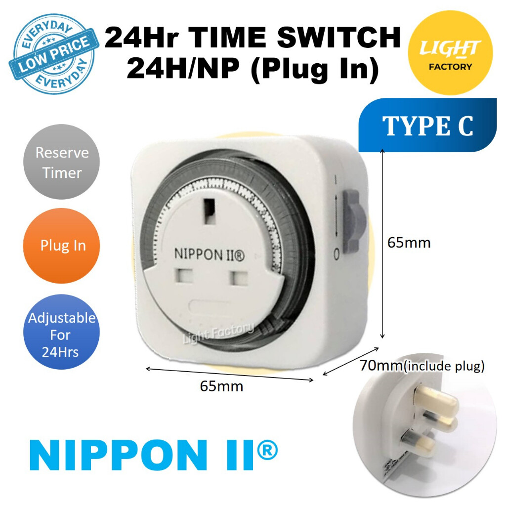 HAGER EH711 24hrs Analog Timer Switch 24 hours Long Wiring / Plug In ...