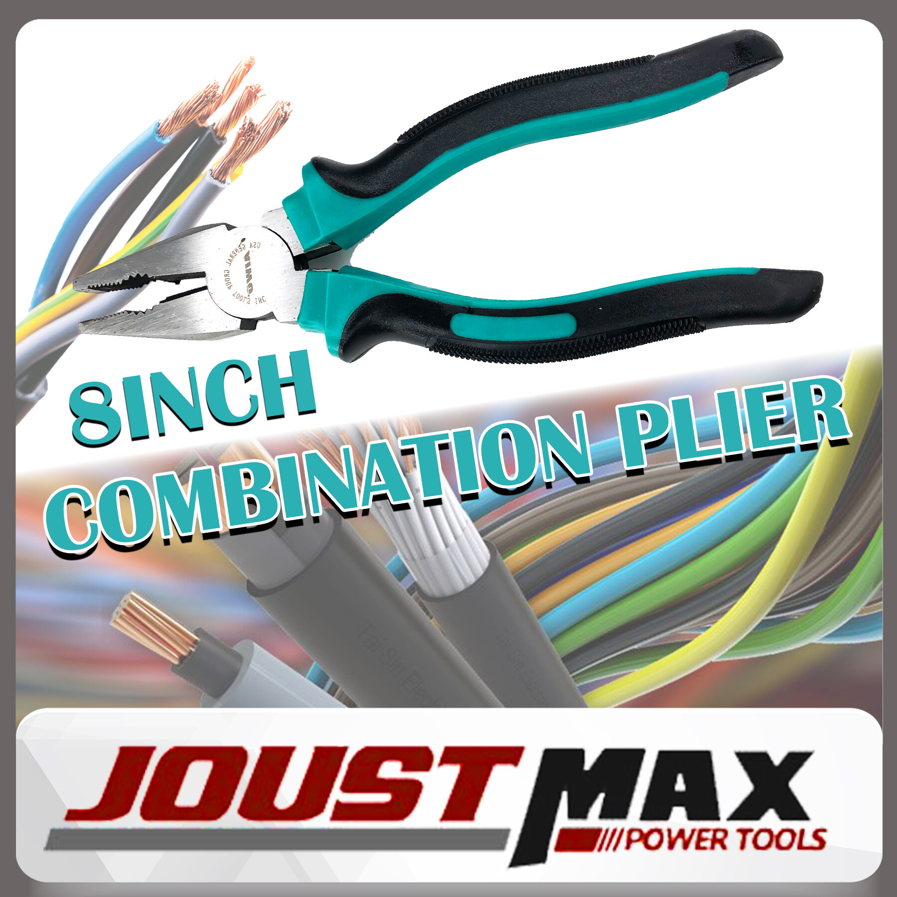 AIWO 8 INCH COMBINATION PLIER HEAVY DUTY WIRE CABLE CUTTER STRIPPER ...