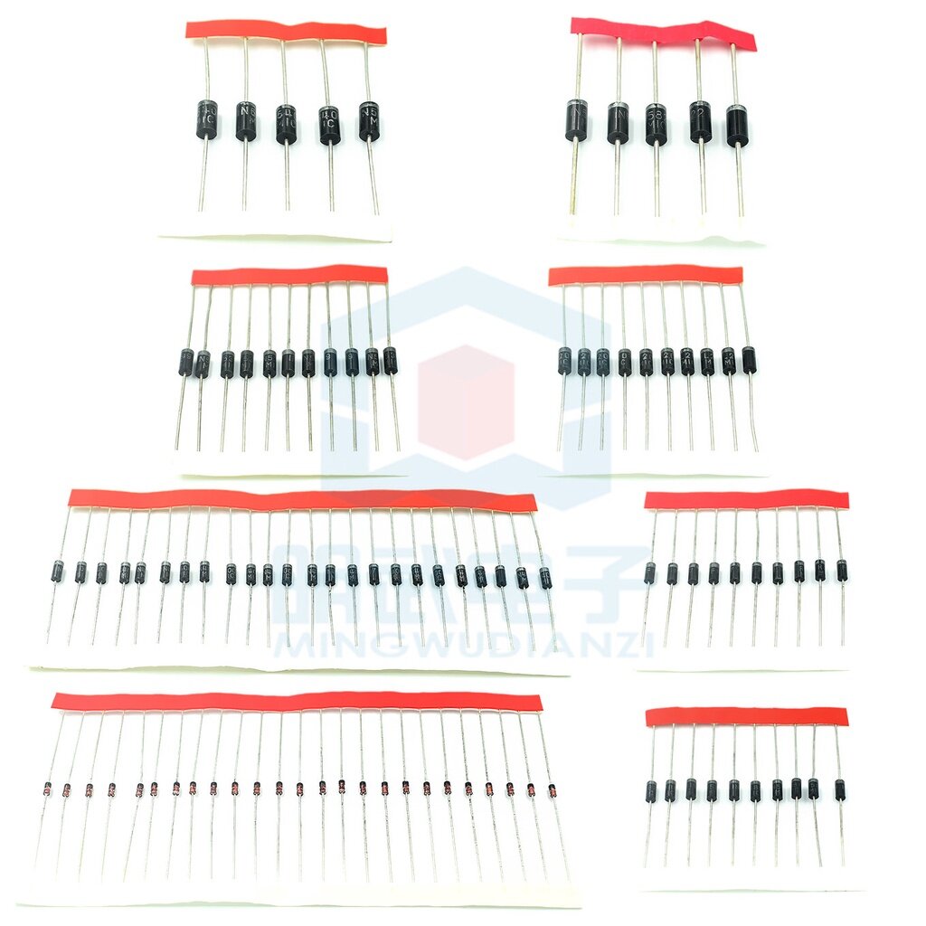 Eight commonly used diode packs with 100 directly inserted diodes ...