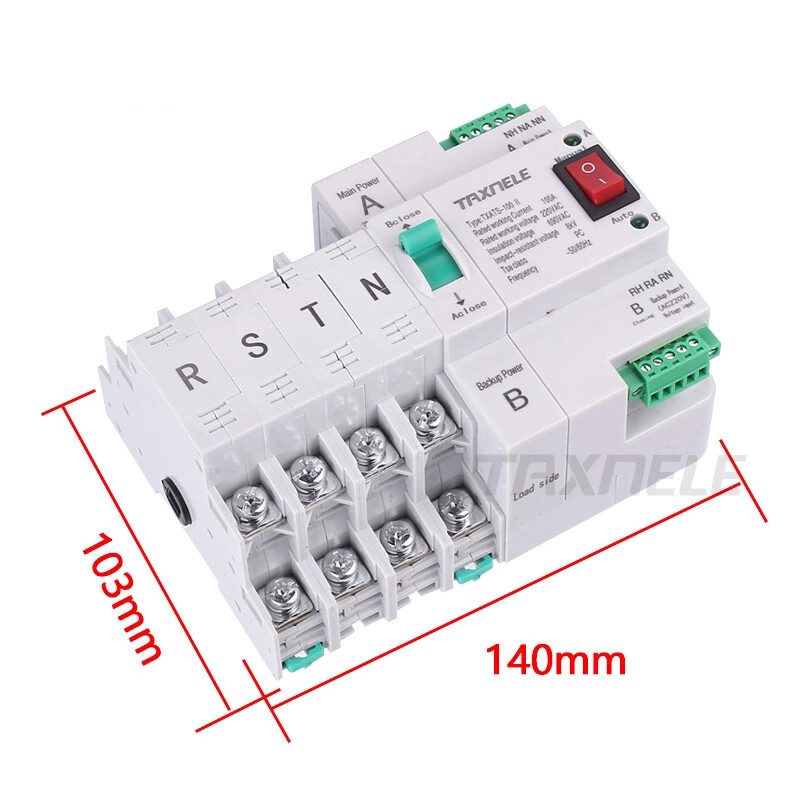 4P 100A ATS Circuit Breaker Electrical Switch MCB type Dual Power ...