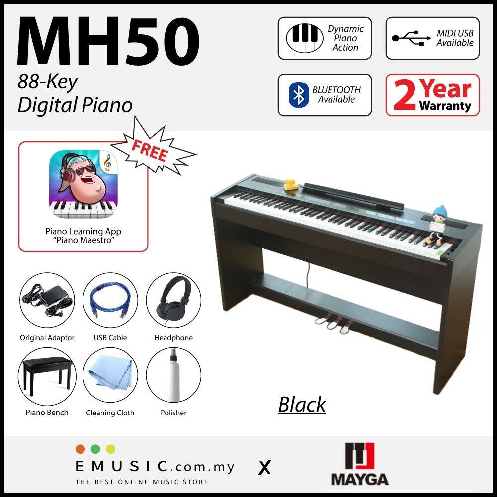 MAYGA MH-50 New 88-Key Portable Keyboard with Bluetooth Function and Powerful Recording and ...