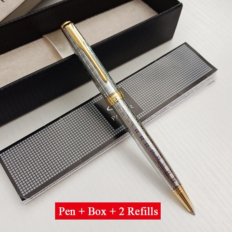 Classic Design Brand PARKER Metal Ballpoint Pen Blue Ink Business ...