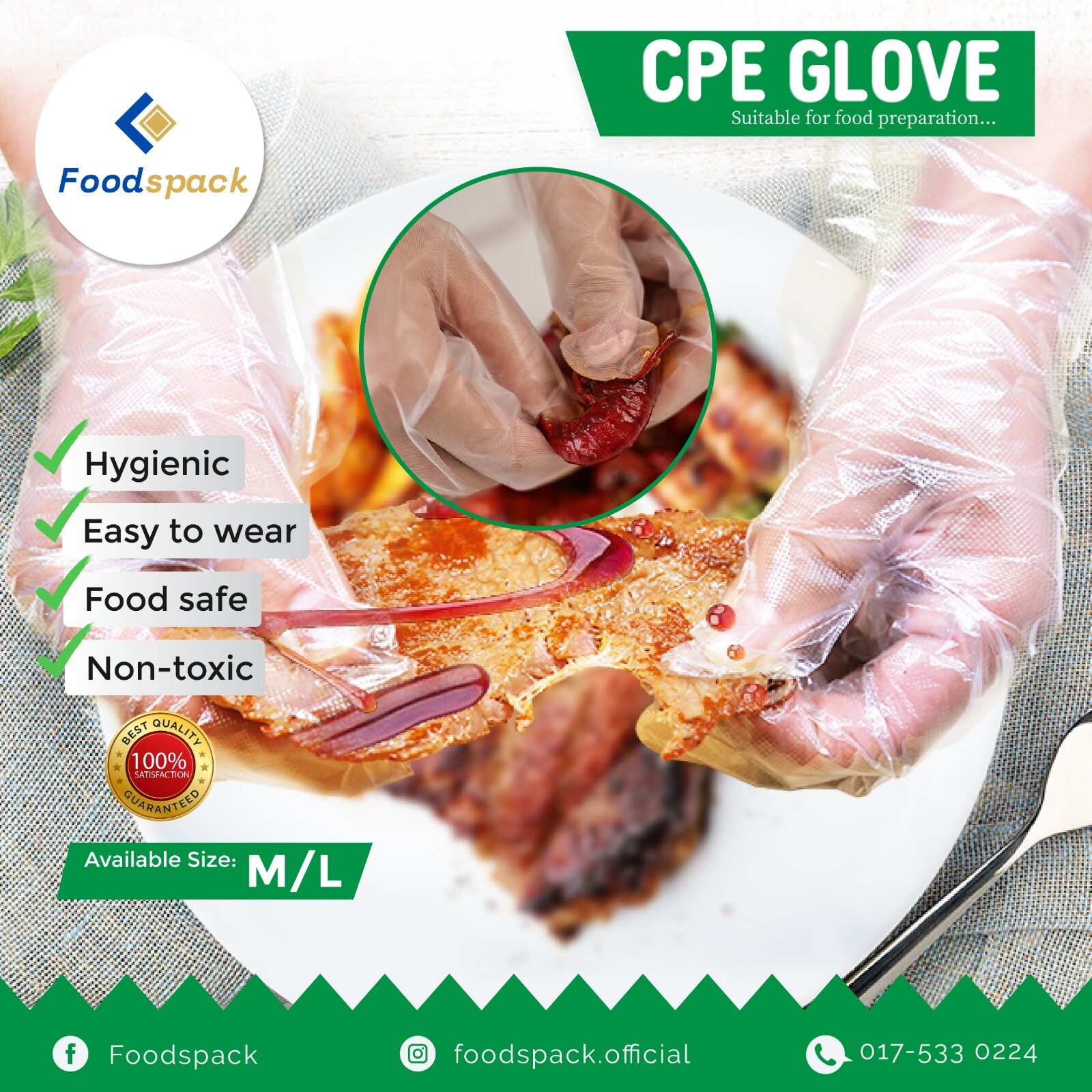 (100PCS) CPE Disposable Plastic Glove Transparent | Lazada