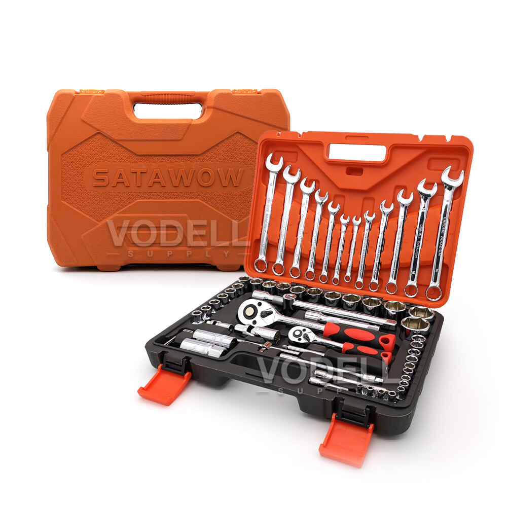 SATAWOW 61pcs Combination Socket Wrench Set Ratchet Spanner Tools Set ...