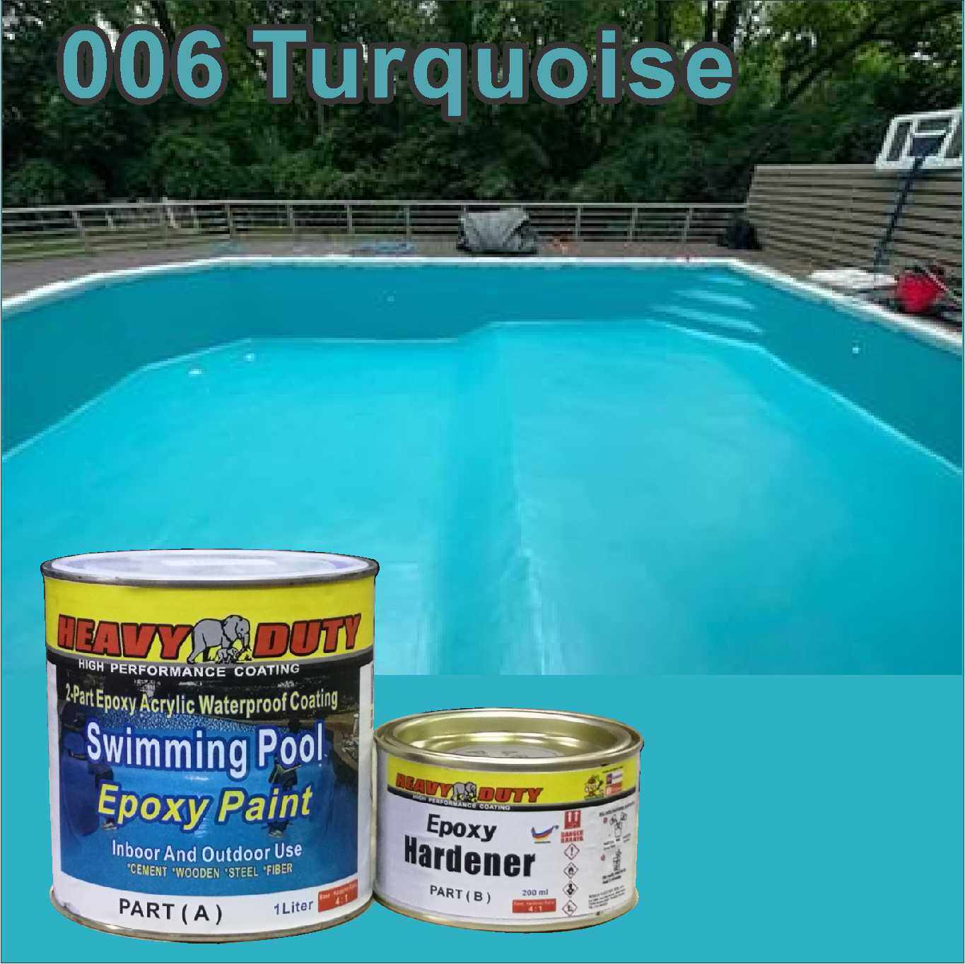 ( 5 LITER ) SWIMMING POOL EPOXY PAINT /Heavy Duty • 2-Part Epoxy ...