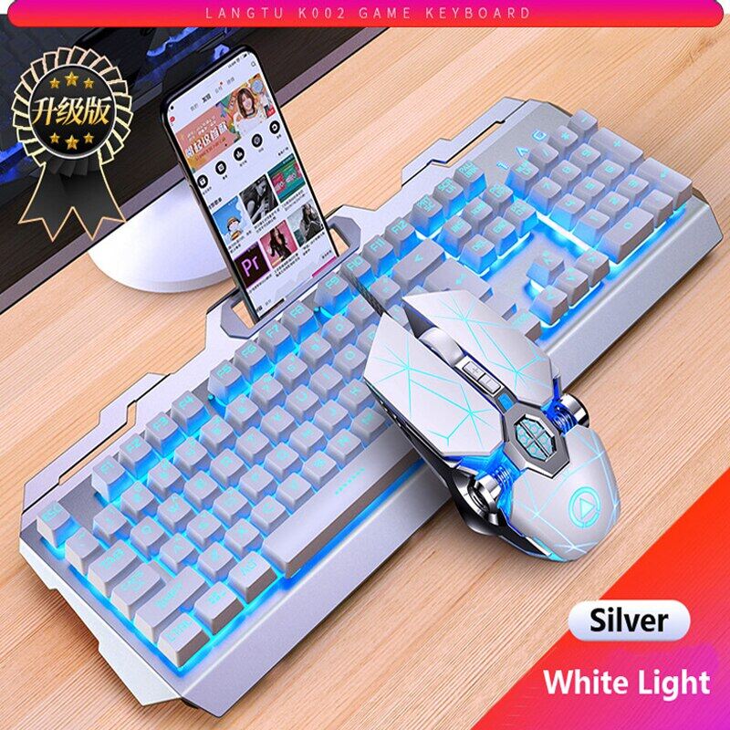 Gaming Keyboard Gaming Mouse Mechanical Feeling RGB LED Backlit Gamer ...