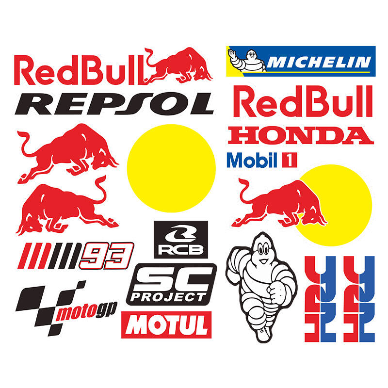 Motorcycle Racing 93 Red Bull Sticker Whole Set | Lazada PH