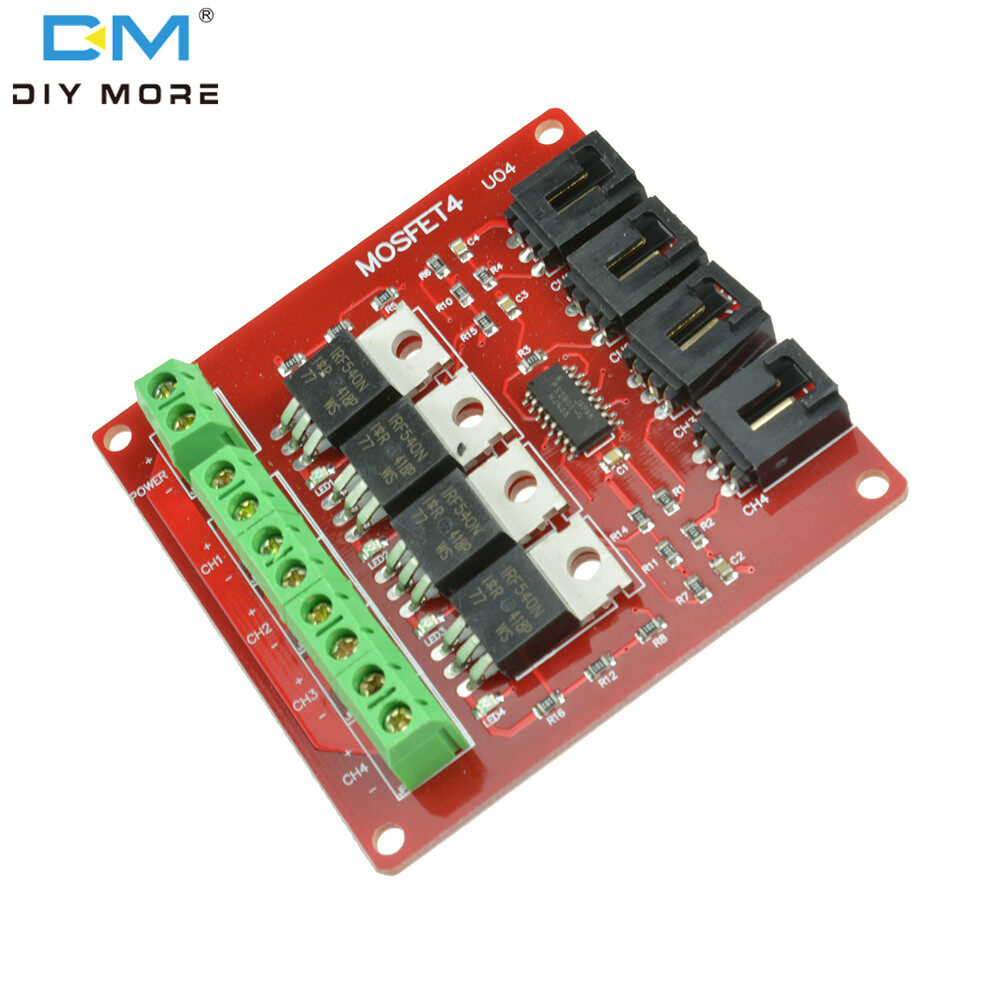 【100% Original】diymore Four Channel 4 Channel Way Route MOSFET Button IRF540 V4.0+ MOSFET Switch ...