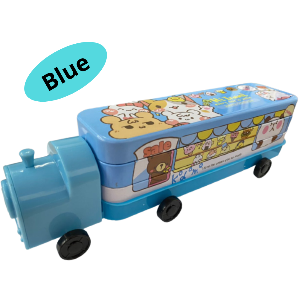 DMS032 2 PARTITION METAL TRAIN PENCIL BOX | Lazada