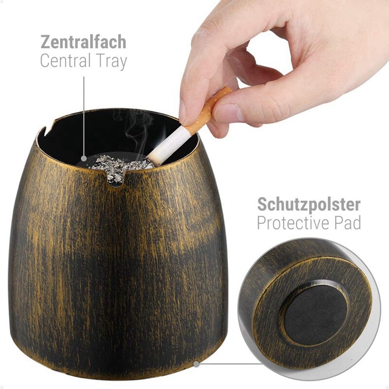 Stainless Steel Wind Ashtray with Non-Slip Base Table Ashtray ...