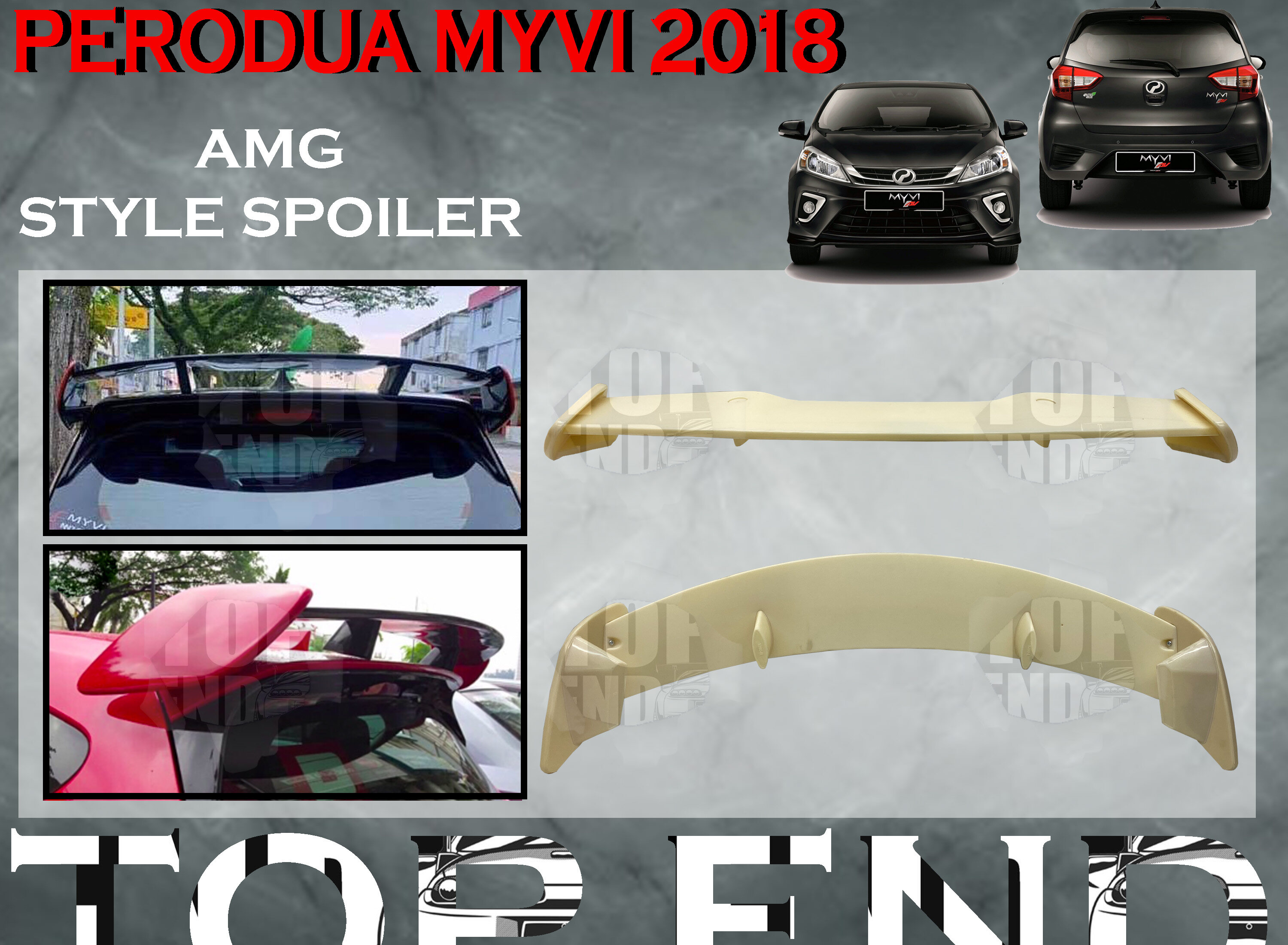 PERODUA MYVI 2018-2021 NEW MYVI AMG STYLE REAR ROOF SPOILER WING (AMG ...