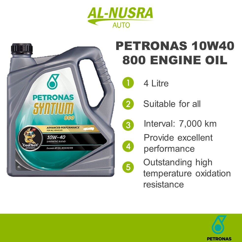 PETRONAS 10W40 800 ENGINE OIL 4L MINYAK HITAM SEMI SYNTHETIC 10W-40 ...