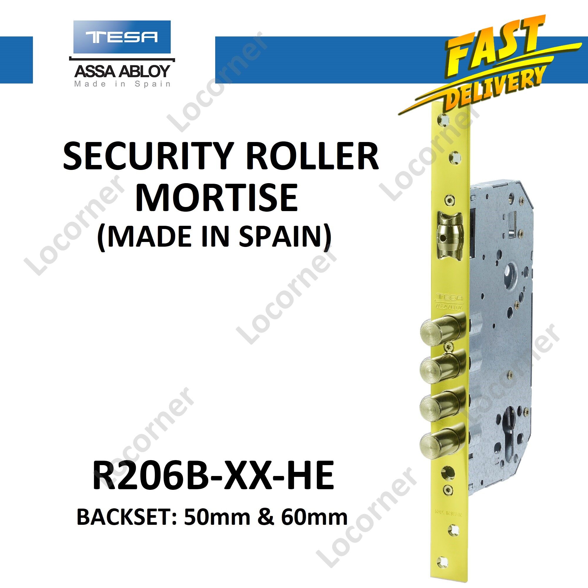 TESA (ASSA ABLOY) Security Roller Mortise 85mm MADE IN SPAIN (Backset ...