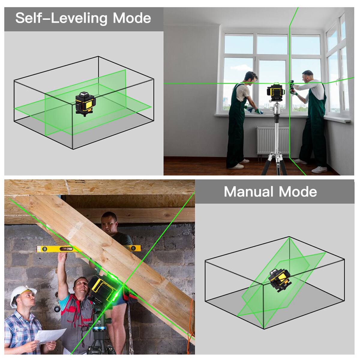 16เส้น4D Lasers Level Self-Leveling 360แนวนอนและแนวตั้ง Cross Super ...