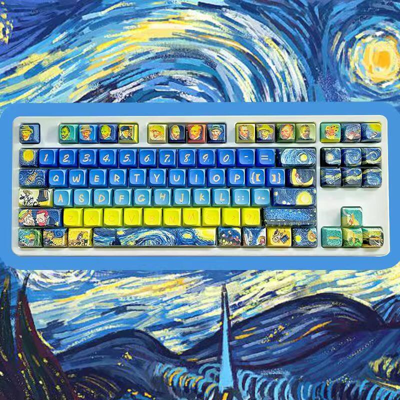 【Keycap Only】Van Gogh The Starry Night Keycap 138 Keys Cherry/XDA ...