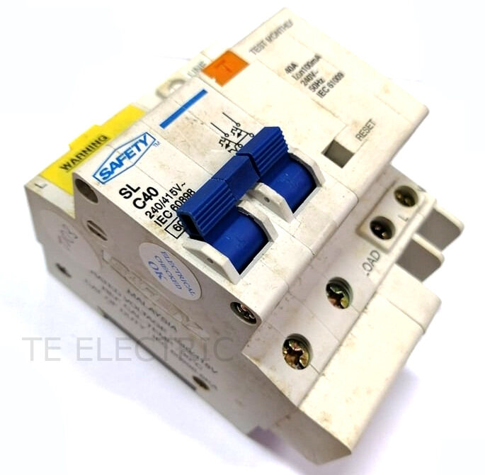 (CLEAR STOCK) SAFETY 40A 2POLE 100MA ELCB RCCB EARTH LEAKAGE CIRCUIT ...