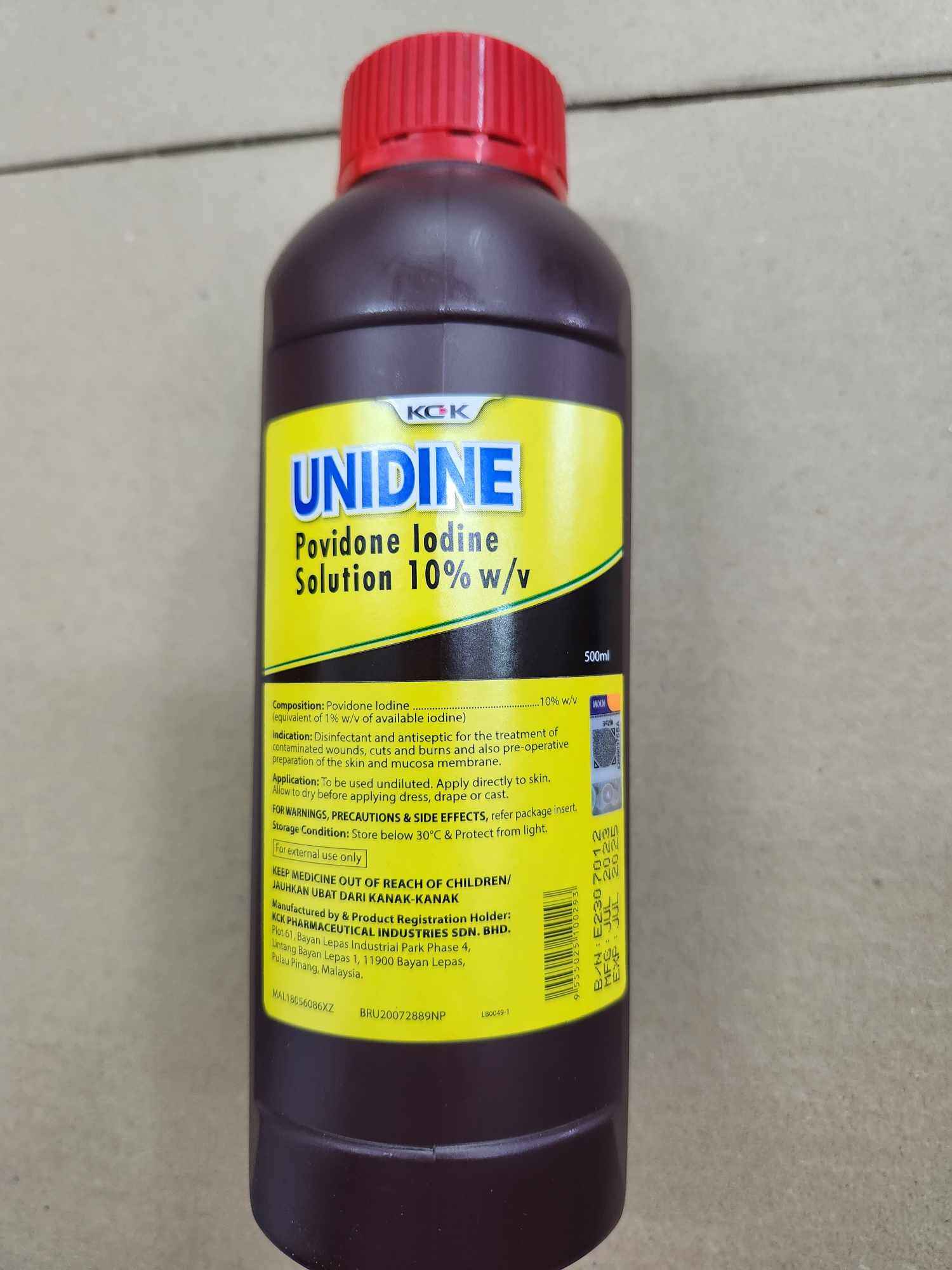 UNIDINE POVIDONE IODINE SOLUTION 10% 500ML | Lazada