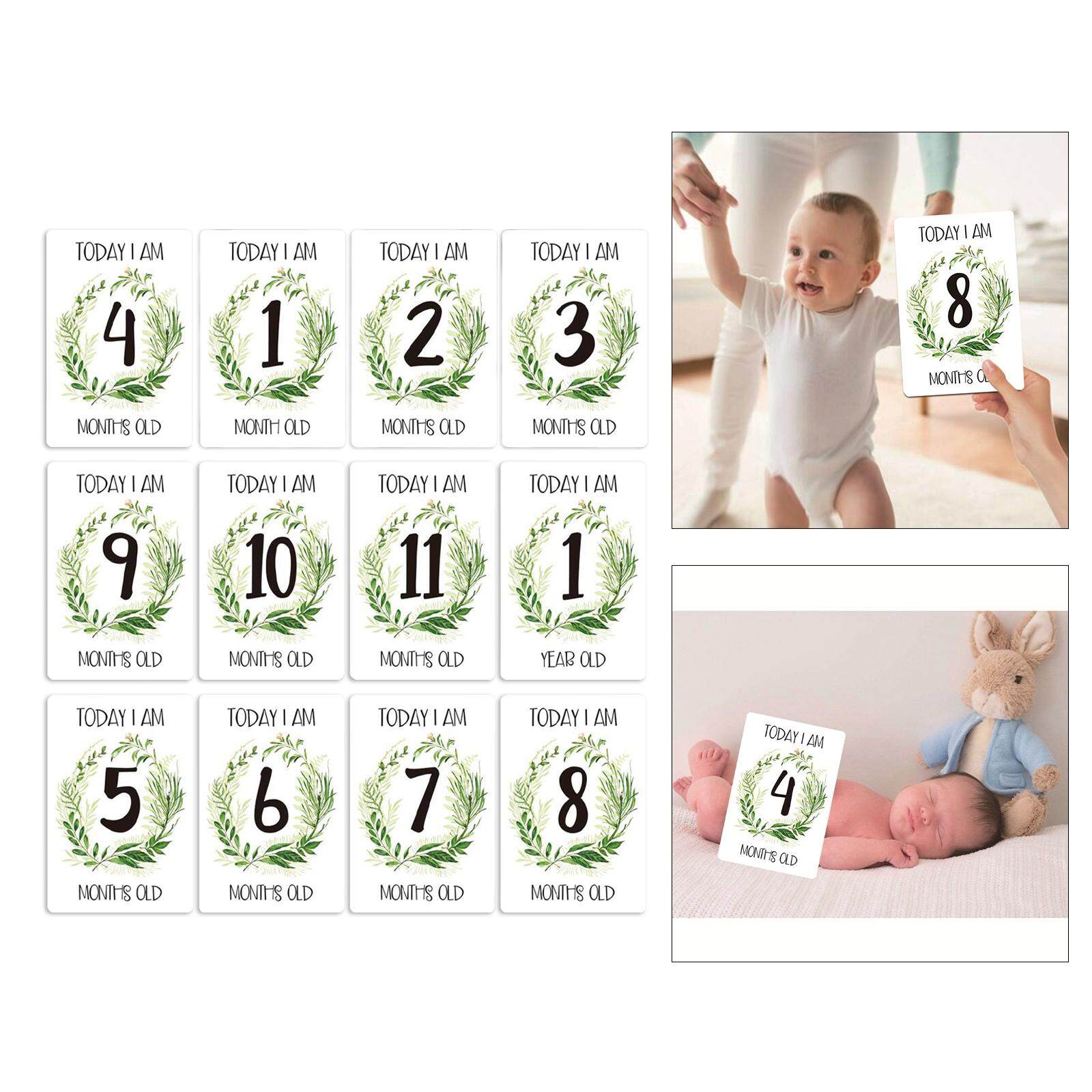 meriglare Baby Monthly Stickers, Set of 12 Cute Month Stickers for Baby ...
