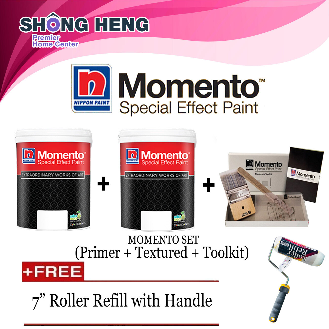 Nippon Momento Special Texture Paint Kit - Sparkle Gold (MG) Set ...