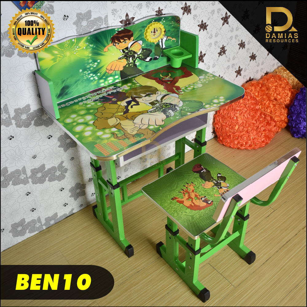 Universal Cartoon CARS AND BEN 10 Printed Study Table Set Meja Belajar ...