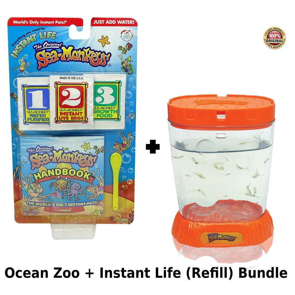 Toys The Original Sea Monkeys Ocean Zoo + Big Refill Bundle (สีอาจ ...