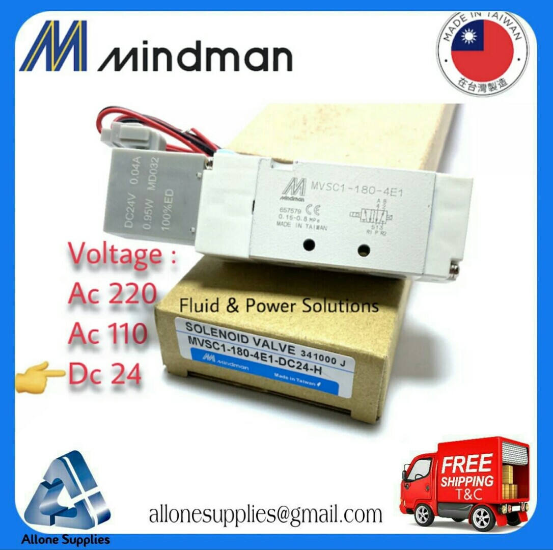Mindman Solenoid Valve MVSC1-180 Series Port size: 1/8" Original "Made ...
